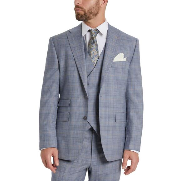 Tayion Collection | Suits & Blazers | Mens Classicfit Plaid Suit Jacket ...